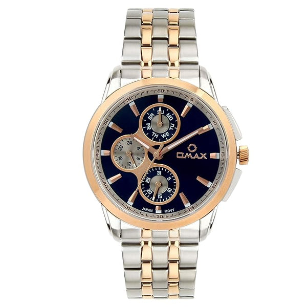 Buy OMAX Analog Multifunction White Dial Stainless Steel Two Tone ...